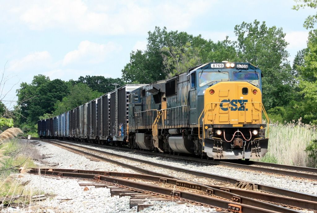 CSX 8769 and train D732